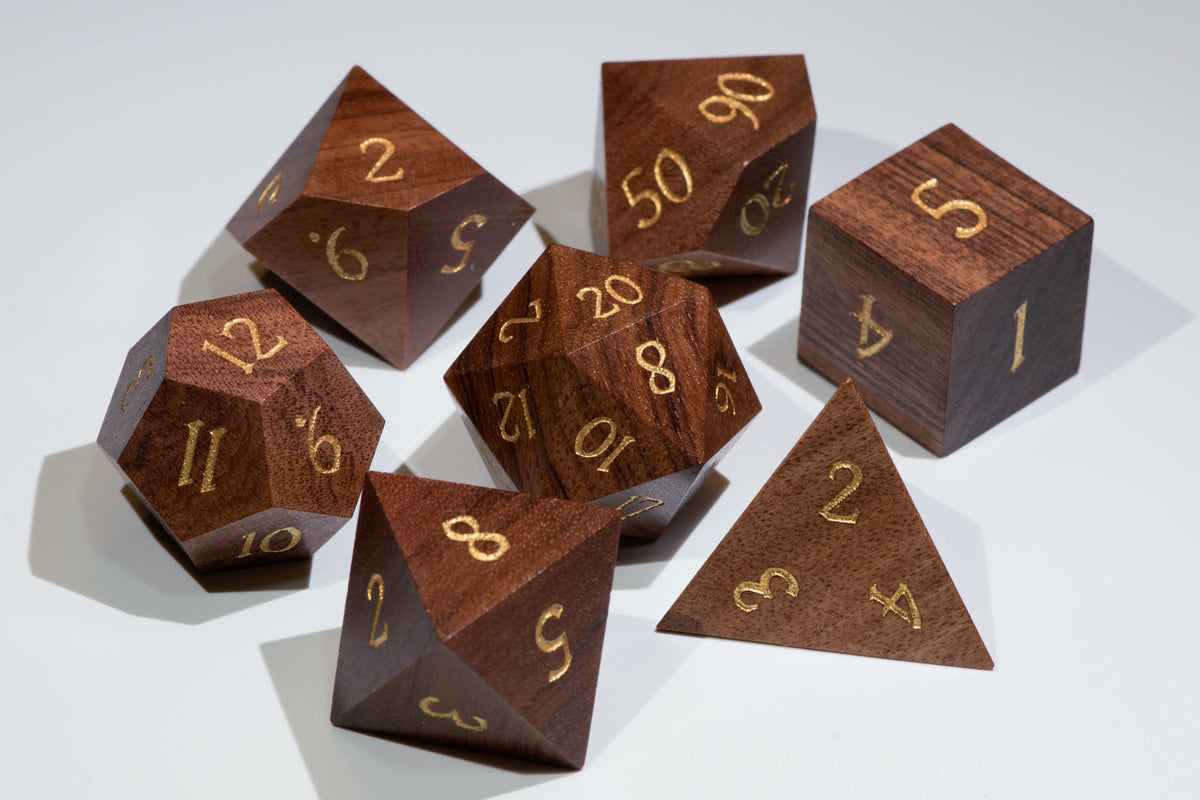 Ipe Wood Dice Set– Gemstone Dice